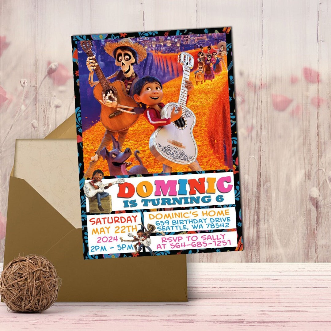 Coco Birthday Invitation, Coco Card Invitation, Coco Invitation ...