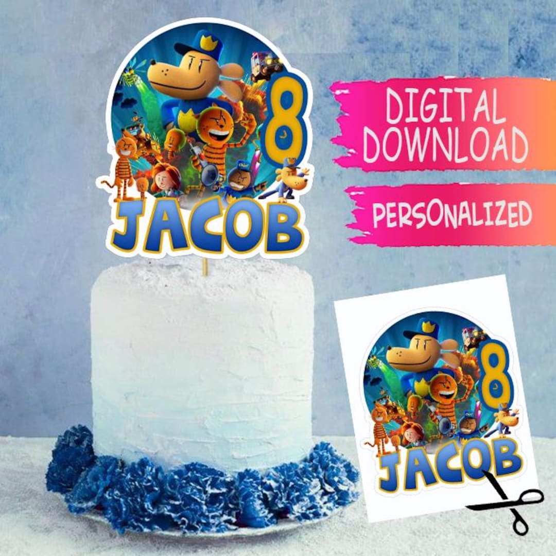 Dogman Personalized DIGITAL File Cake Topper - Dogman Themed Digital ...