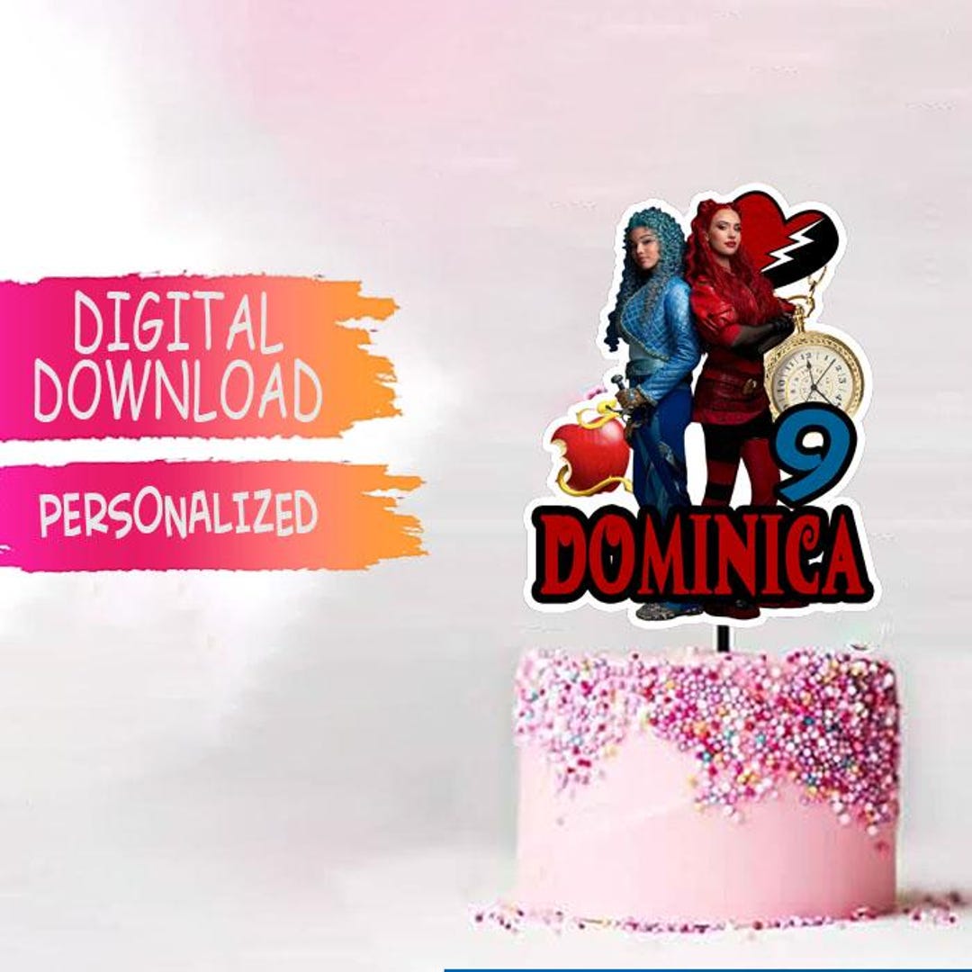 Descendants: the Rise of Red Personalized DIGITAL File Cake Topper ...