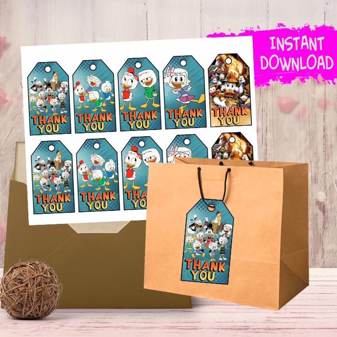 Thank You for Coming Gift Tag, Ducktales Thank You Tag, Ducktales ...
