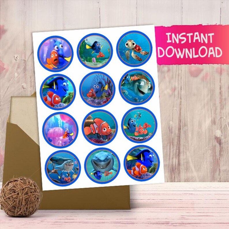 INSTANT Finding Nemo Cupcake Toppers | Instant DIGITAL Download ...