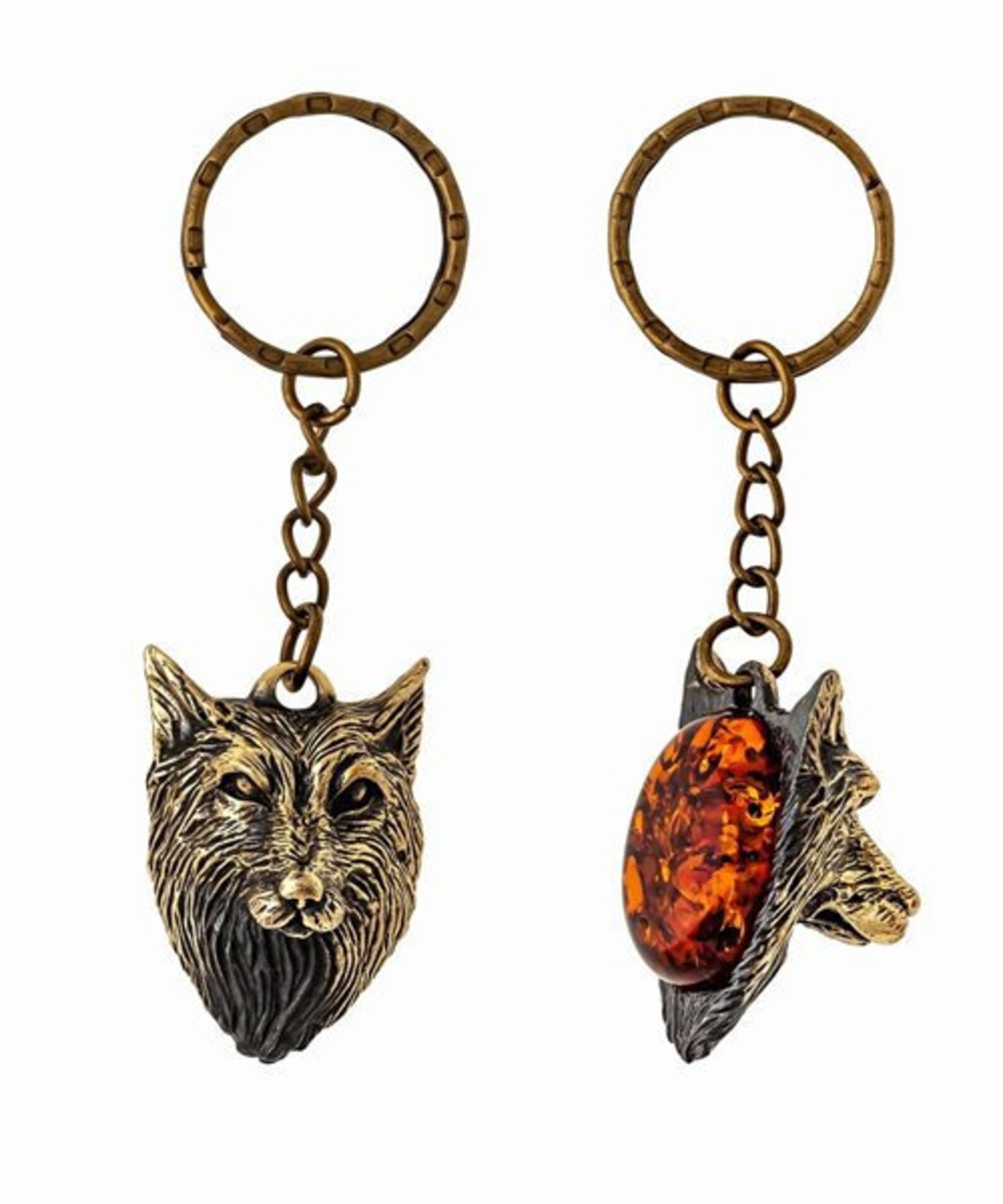 Keychain Wolf Lupus Werewolf Amber Brass Amber Keychain | Etsy