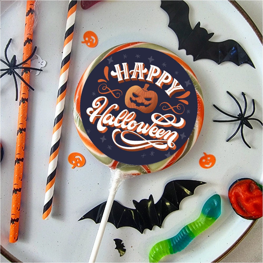 Pumpkin Happy Halloween Lollipop Halloween Gifting Trick | Etsy