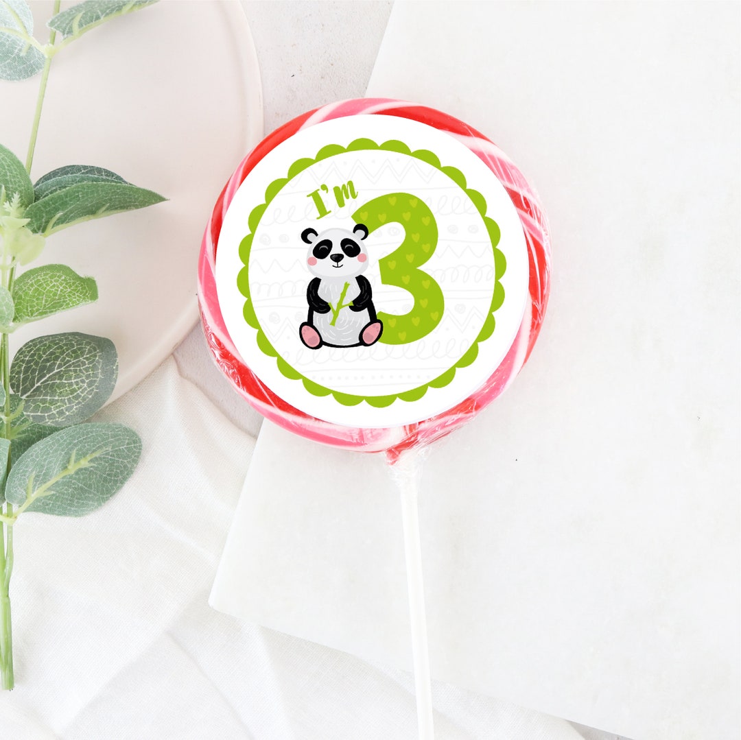3rd Birthday Panda Lollipop | Birthday Gift | Party Bag Lollipop | 3rd ...