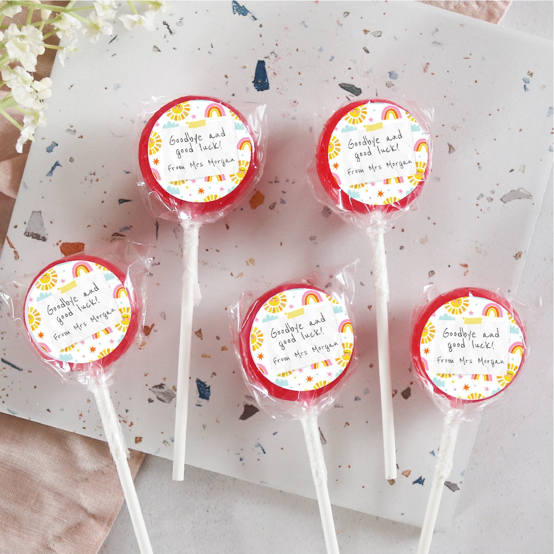 Personalised 'goodbye and Good Luck' Small Lollipops Set | Class Pack ...