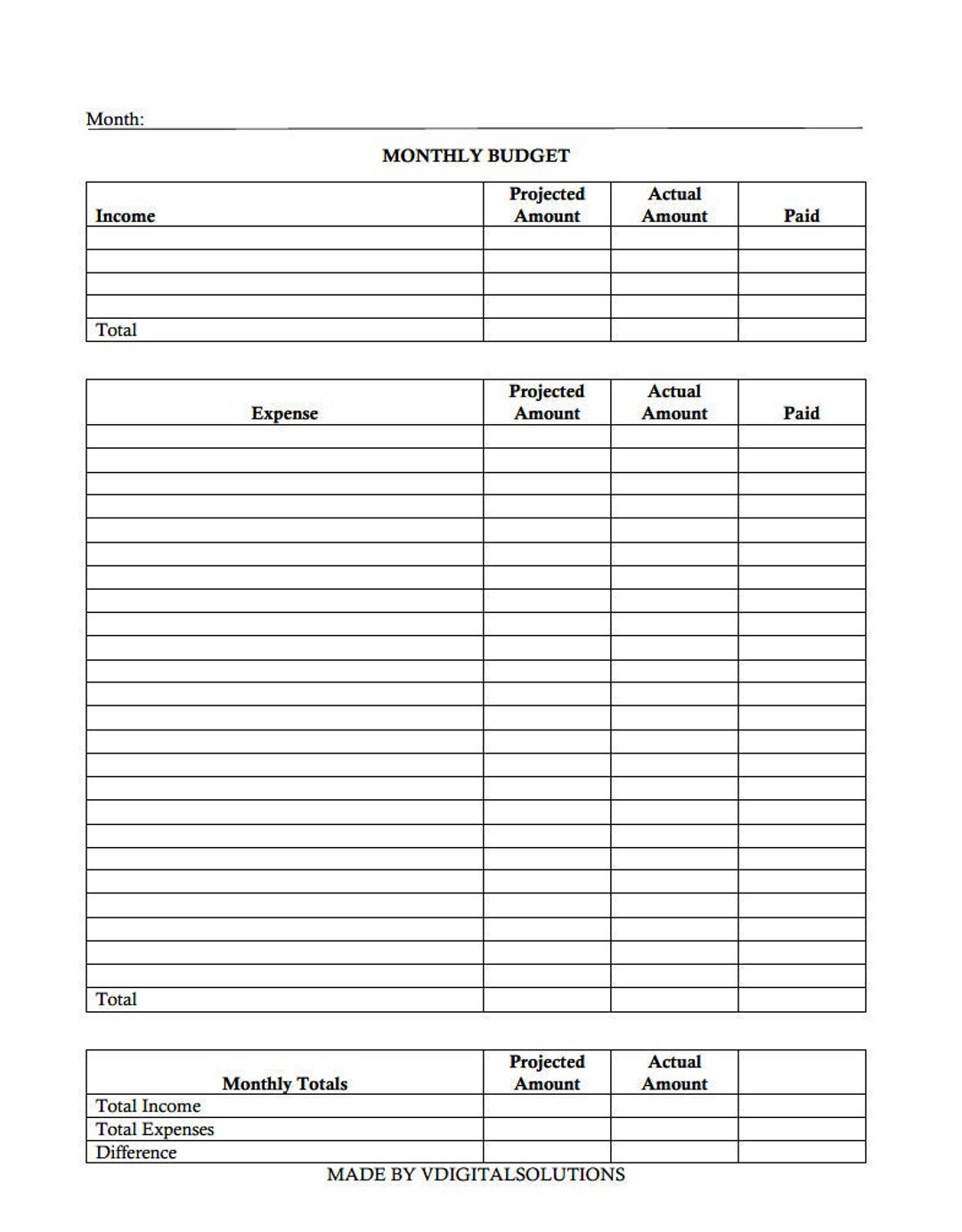 Monthly Budget Tracker Bundle - Etsy