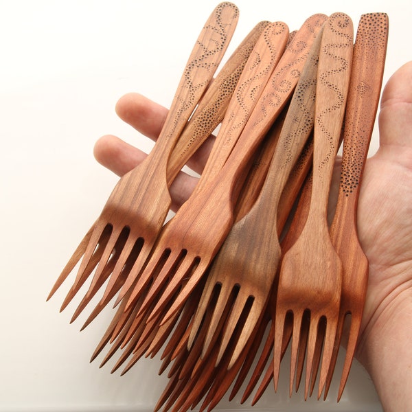 Wooden Forks - Etsy