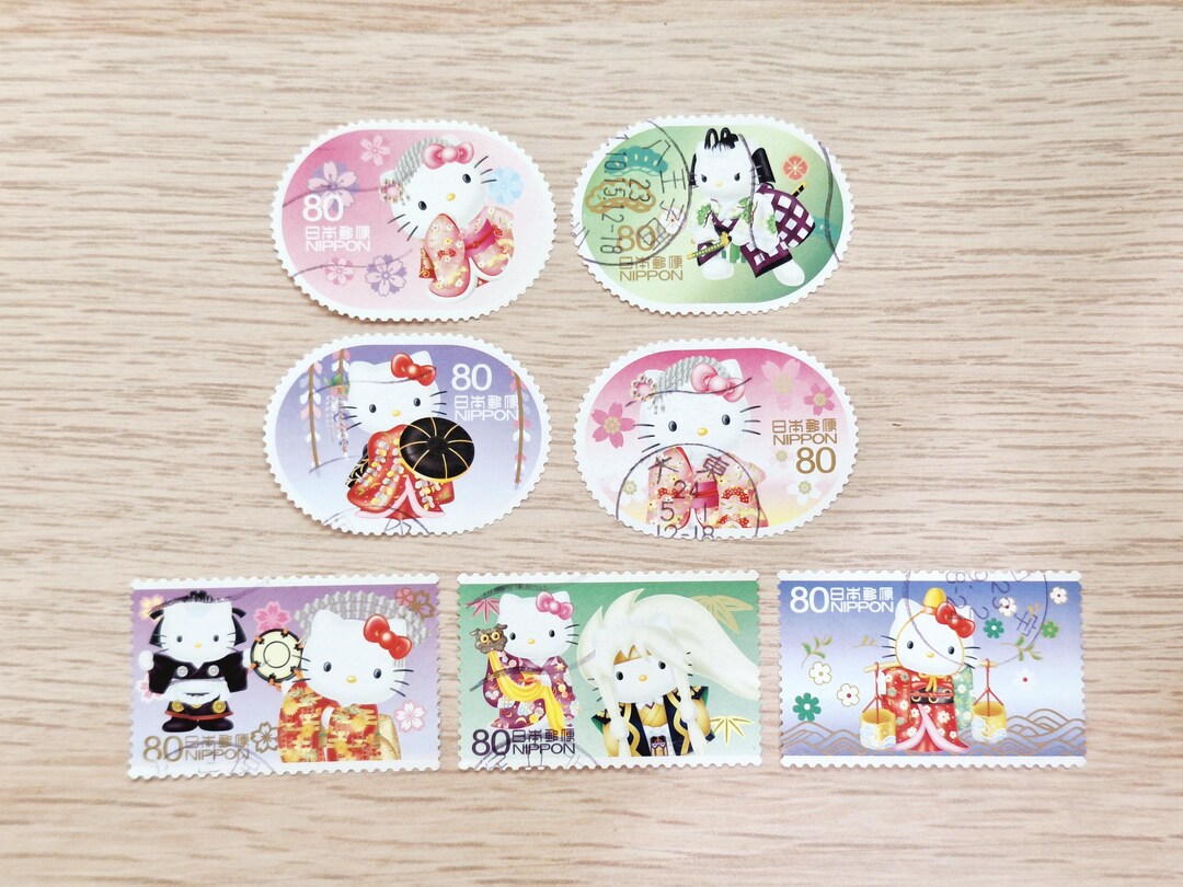 7 Used Hello Kitty Stamps, for Collection, Craft, Decorate - Etsy