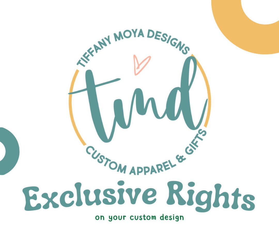 ADD ON: Custom Exclusive Rights {you Will Own All Rights to ONE Design ...