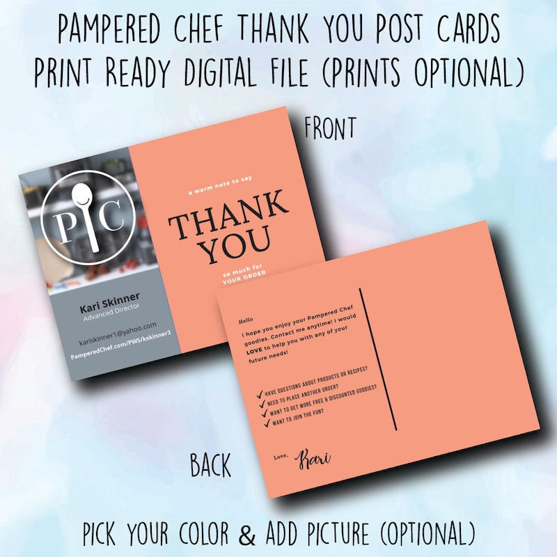 Chef Thank You Card - Etsy