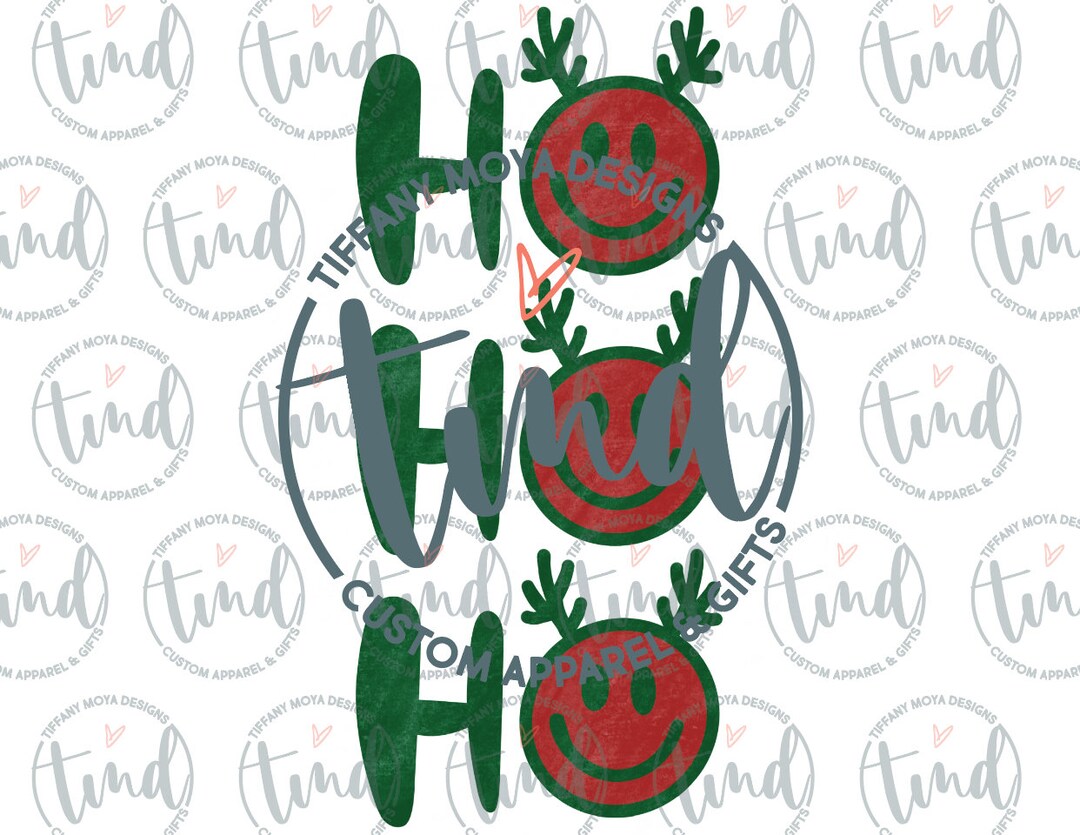 Ho Ho Ho Smiley, Digital Design, PNG, Sublimation - Etsy