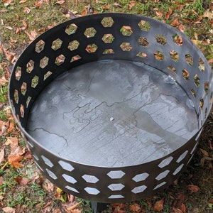 Round fire pit 30 with Hexagon pattern | Etsy