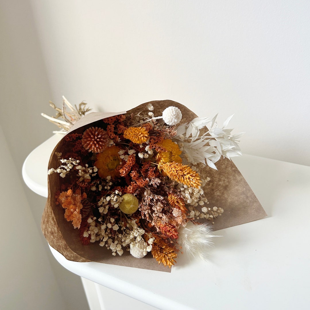 Burnt Orange Dried Flowers Bundle | Assorted Dried Flower Bundles ...