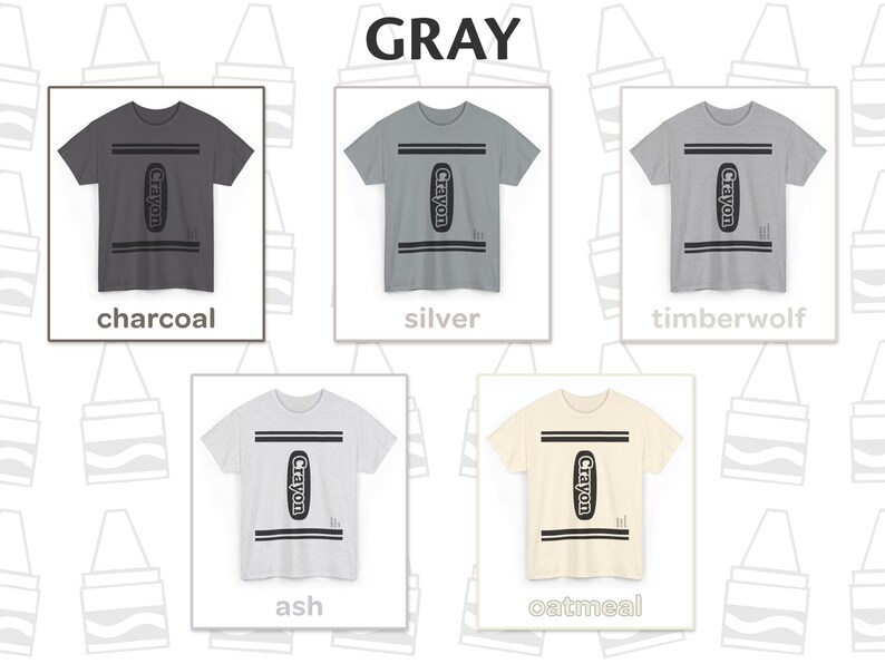 Crayon Group Costume T-shirts – 40+ Color Options, Unique Crayon Label ...