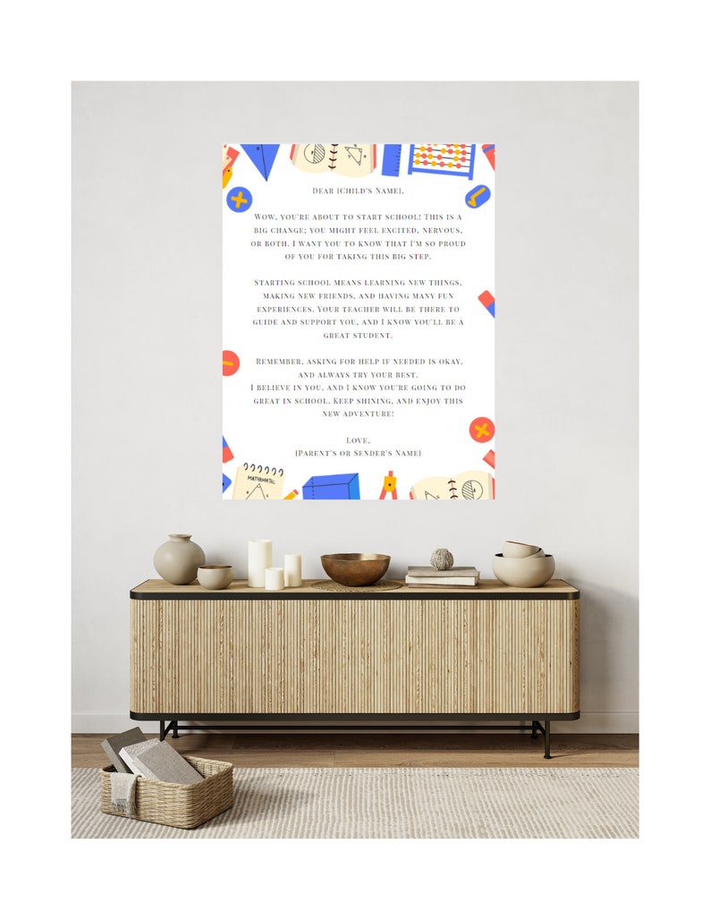 Custom Letter From Parent/guardian for Starting School - Encourage and ...