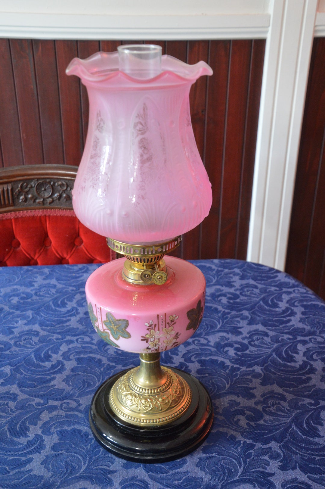A Magnificent Pink Victorian Era Banquet Oil Lamp - Etsy
