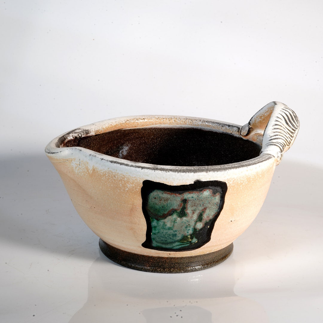 Soda Fired Batter Bowl With Shape Decoration - Etsy