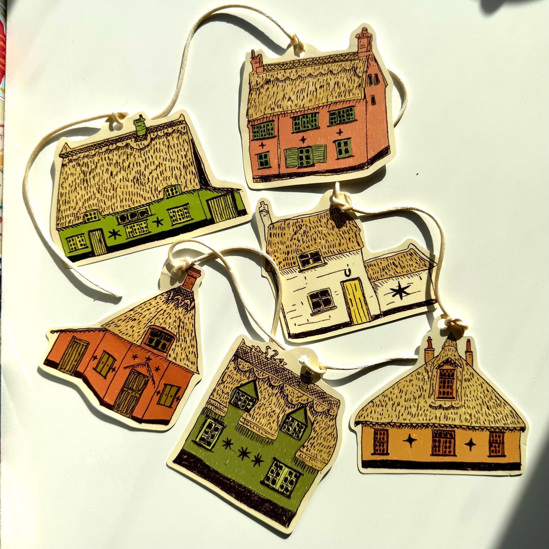 Illustrated Paper Garland - Thatched Cottage/ Home /house - Etsy