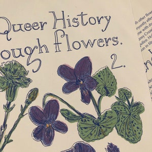 A Queer History Through Flowers Botanical Print Double Sided - Etsy