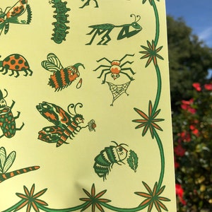 Bug Friends Sticker Sheet (A5) , Insect, Butterfly, Moth, Bee - Etsy