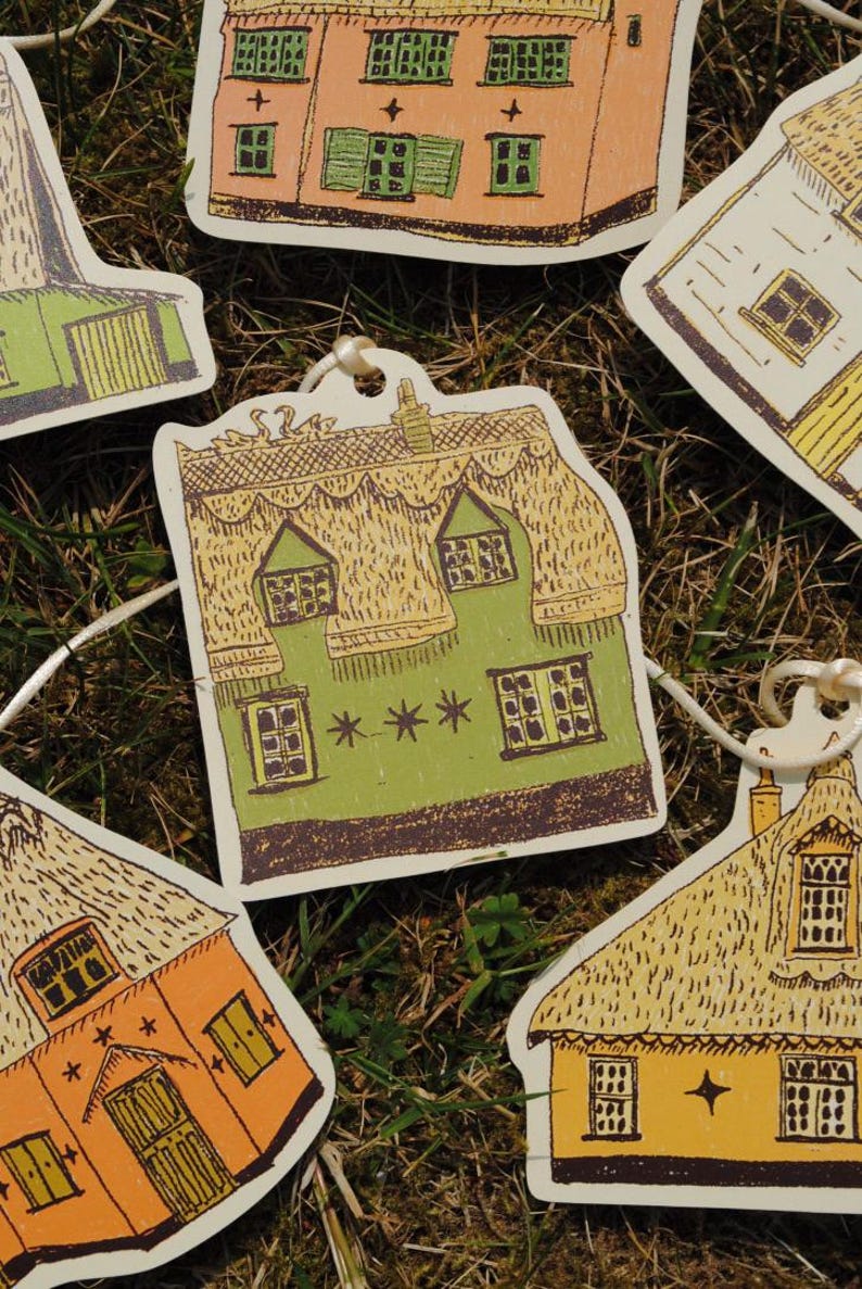 Illustrated Paper Garland - Thatched Cottage/ Home /house - Etsy