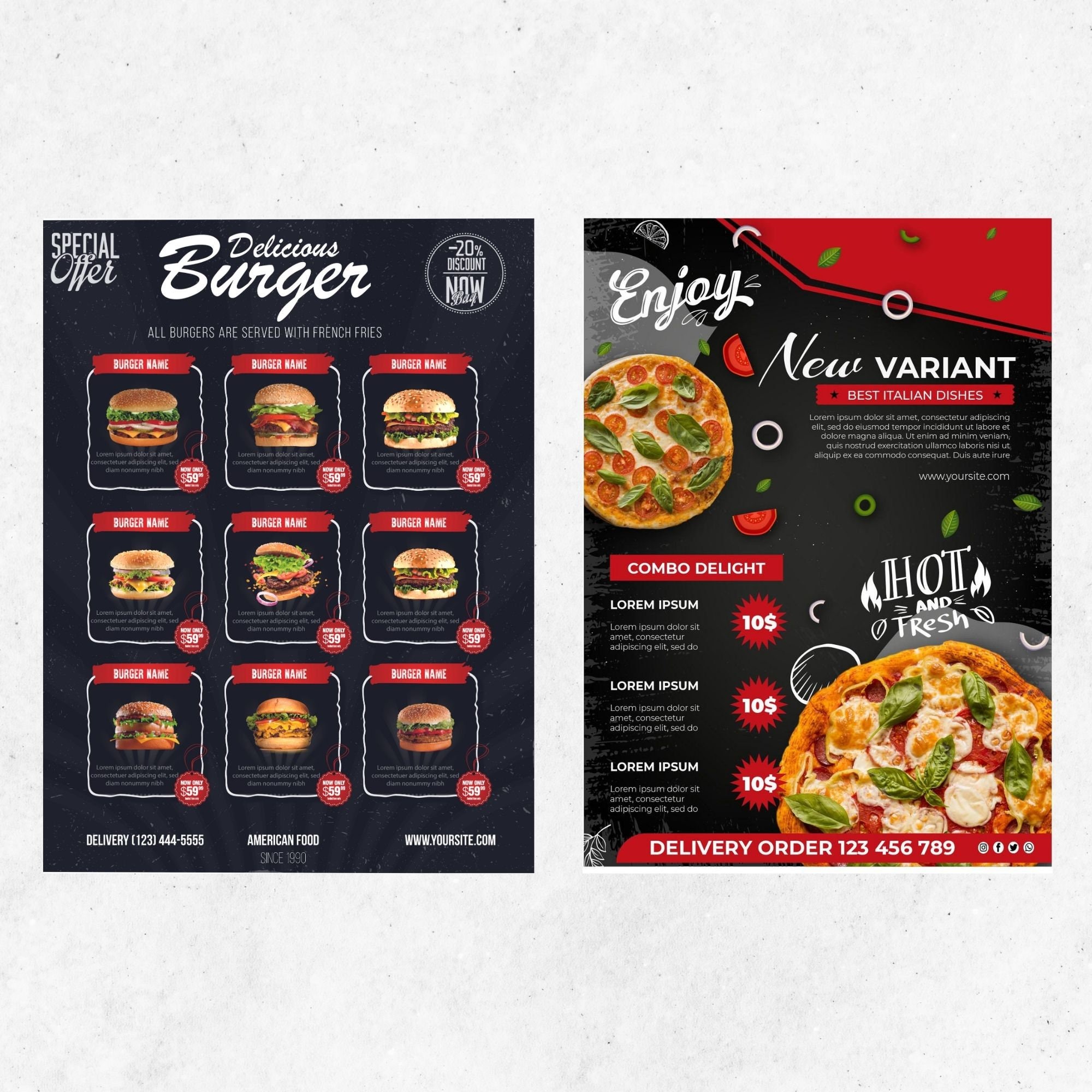 Custom Food Menu Custom Restaurant Menu Custom Bakery Menu Custom Cafe ...