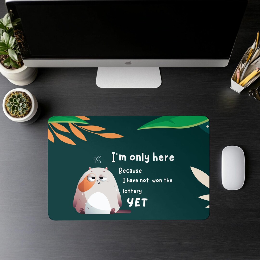 Funny Desk Mat Jokes Funny Minimalist Desk Mat, Black Desk Mat, Black ...