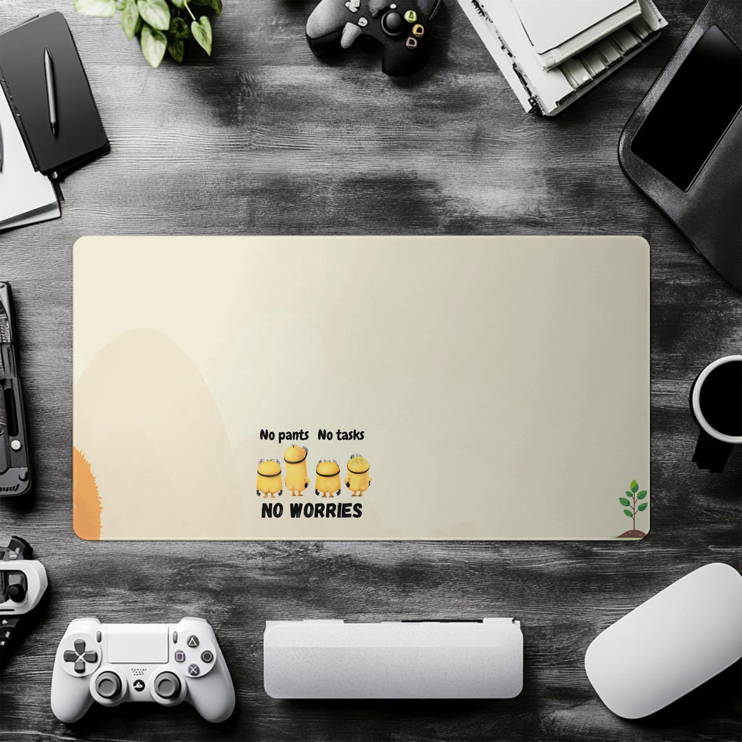 Minion No Pants Desk Mat - Cute Funny Office Decor, Mouse Pad, Desk ...