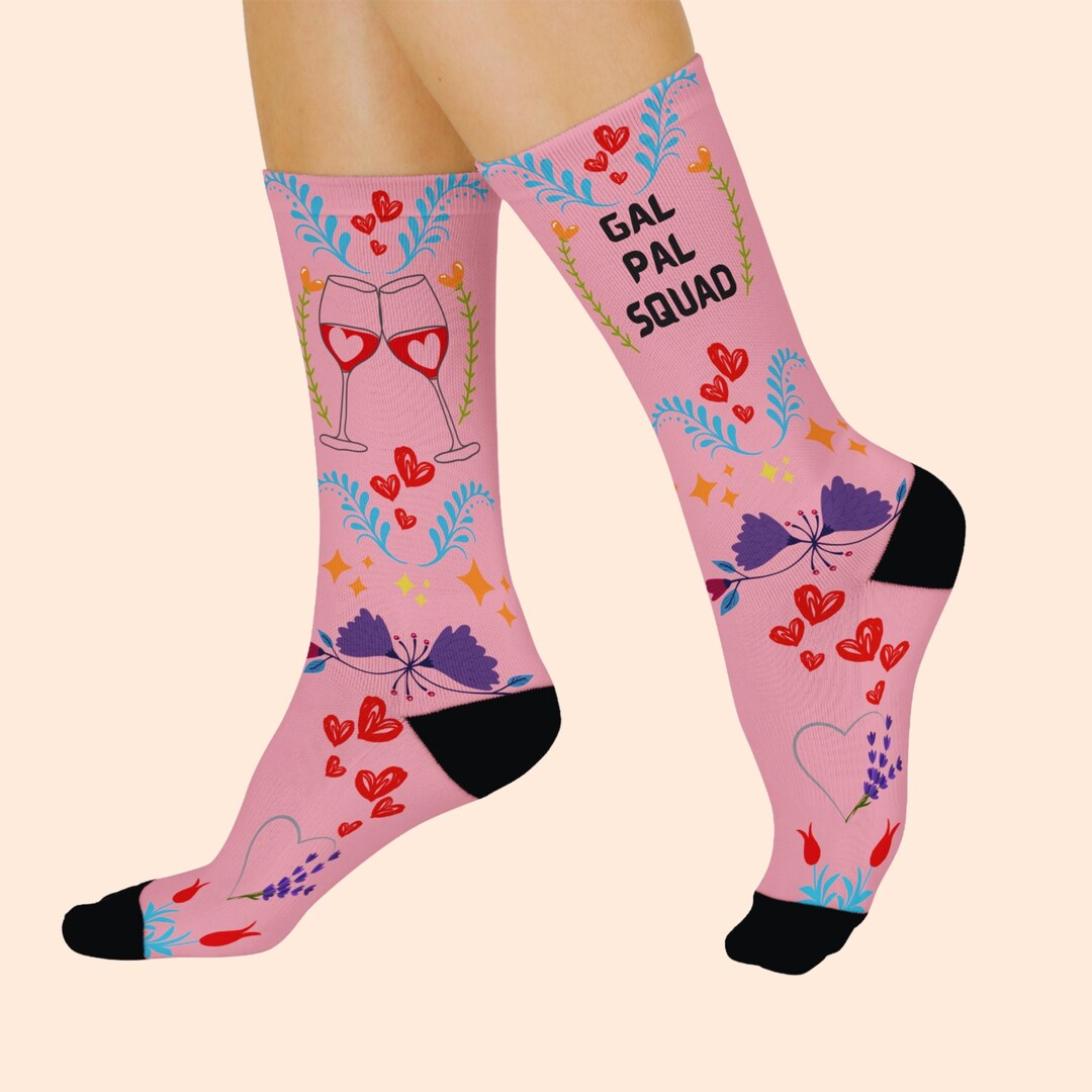 Gal Pal Squad Cushioned Crew Socks Fun Friendship Gift for Women ...