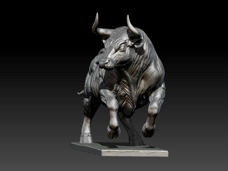 3D Bull Statue – STL File for 3D Printing | High-detail Model - Etsy