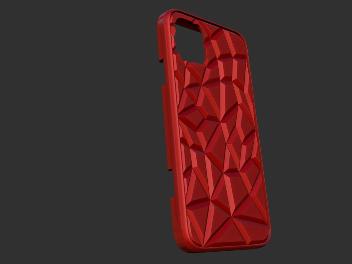 I-phone 11 3D Case Printable .STL Polygonal 3D Texture - Etsy