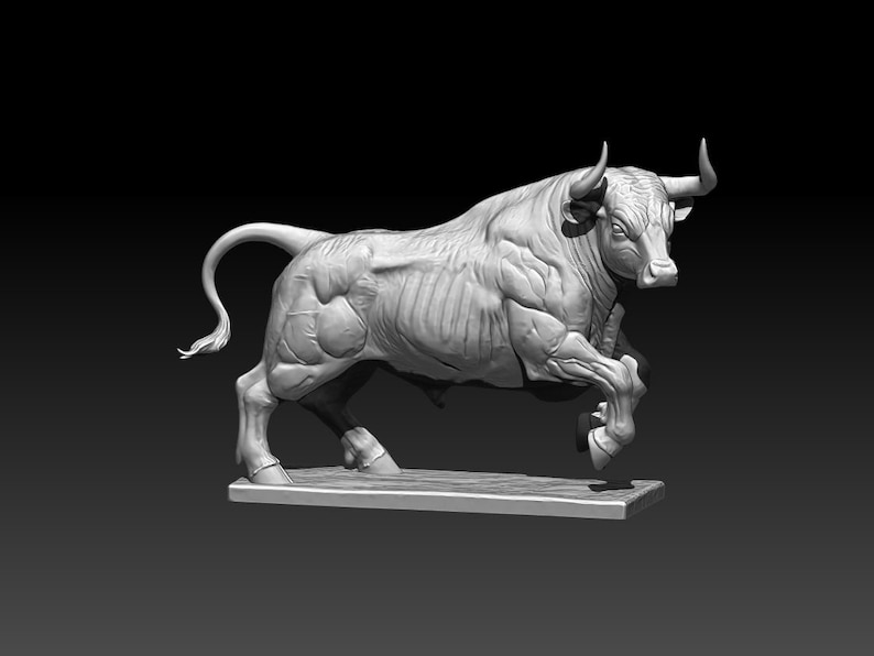 3D Bull Statue – STL File for 3D Printing | High-detail Model - Etsy