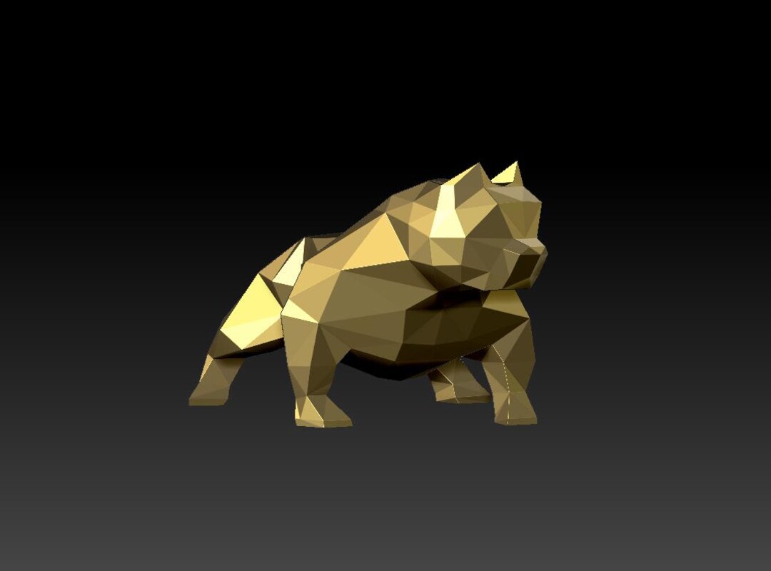 American Bully 3D Polygonal Art Sculpture for 3D Printing .STL File - Etsy