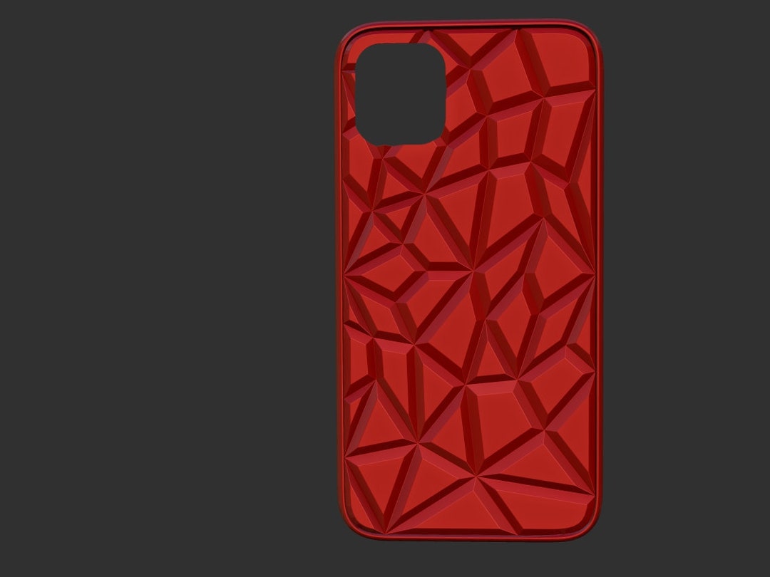 I-phone 11 3D Case Printable .STL Polygonal 3D Texture - Etsy