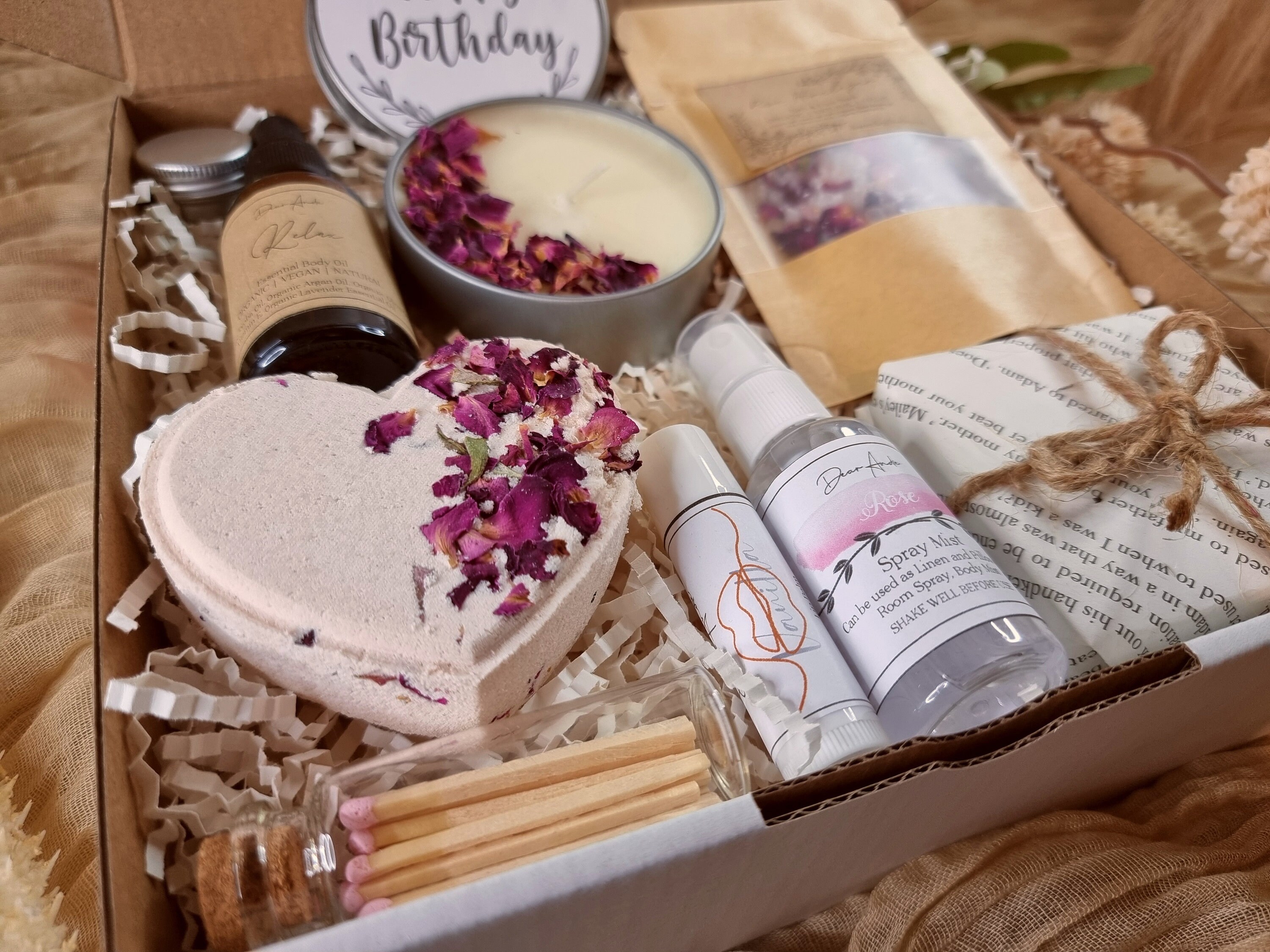 Organic Self Care Gift Box: Vegan Spa Set With Botanical Candle - Etsy ...