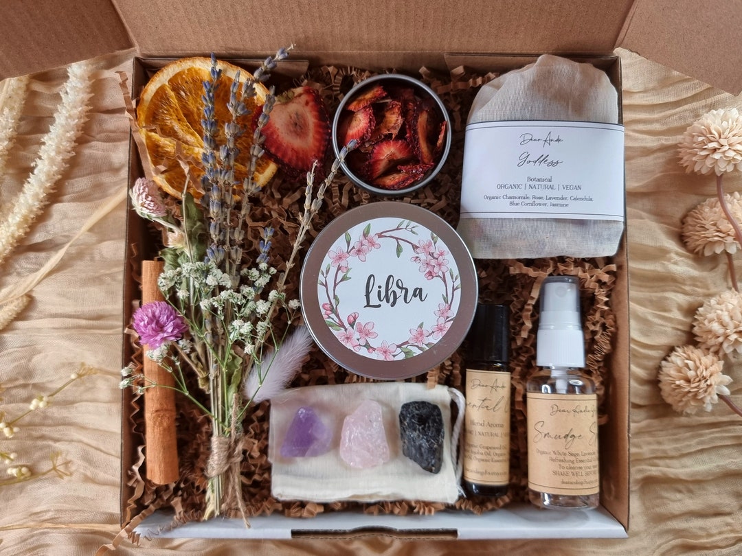 Libra Gift Box, Star Sign Crystal Gift Set, Spiritual Gift Box ...