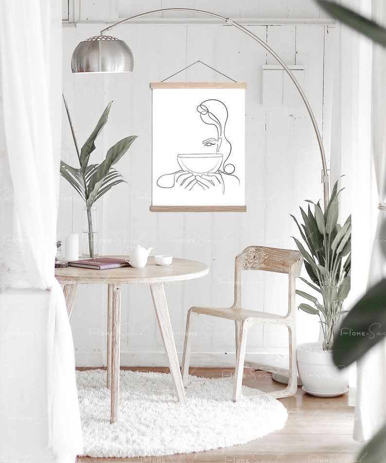 Single Line Face Art Print Minimalist Summer Woman Line Etsy
