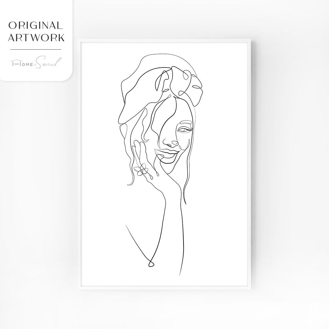 Home And Living Feminine Poster Line Drawing Women Female Body Art