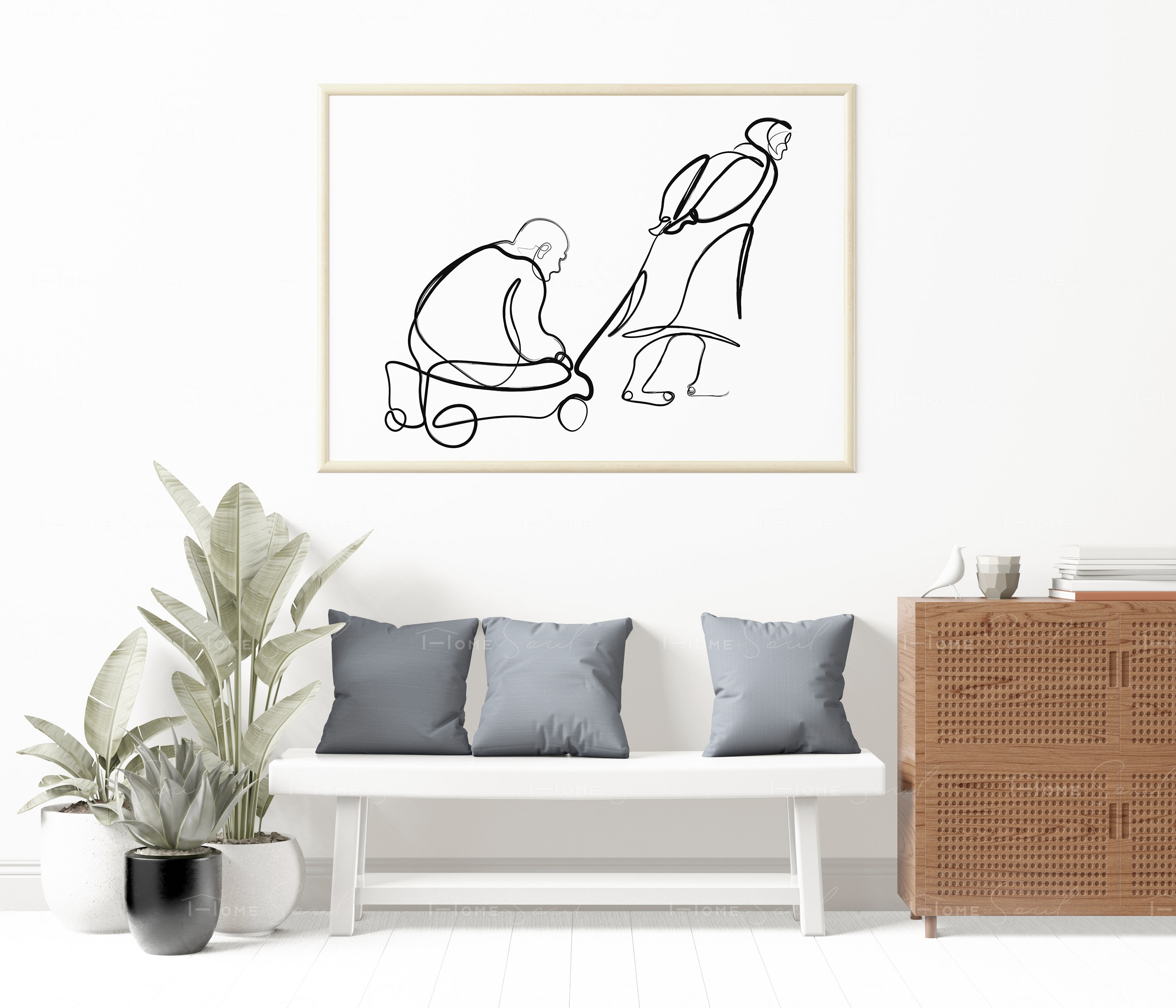 Elderly Couple One Line Drawing Minimalist Line Art Old Lady - Etsy