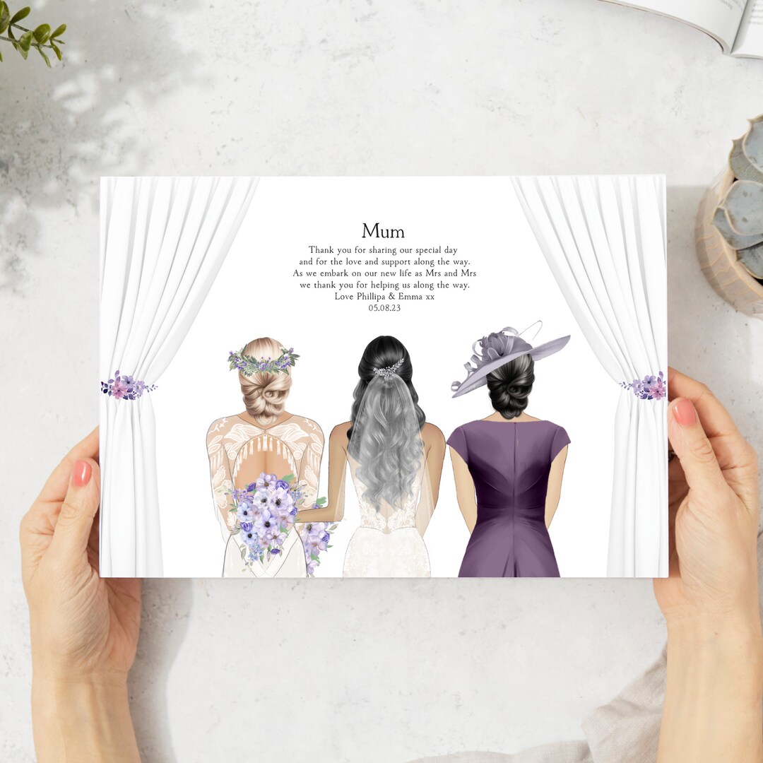 Mother of the Bride Print, Personalised Wedding Print, Wedding Thank ...