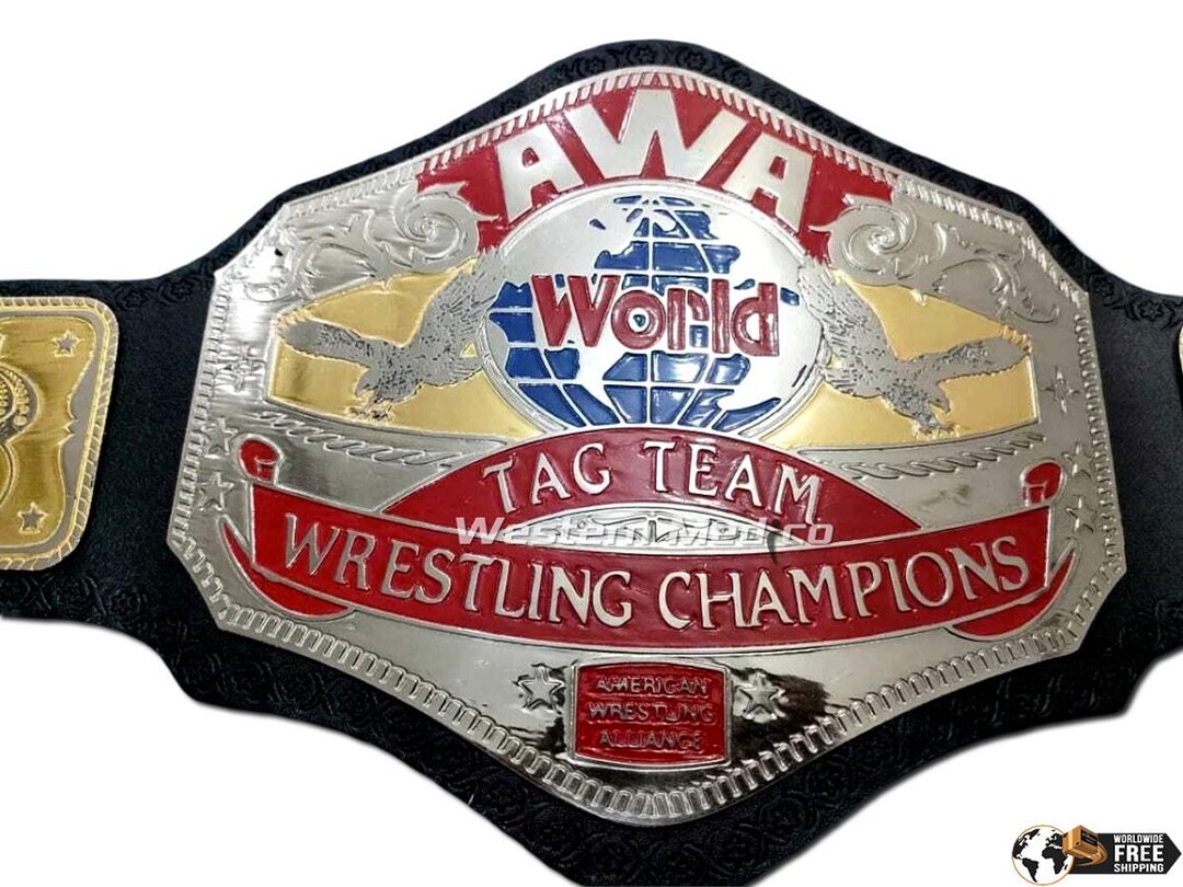 AWA World Tag Team Wrestling Championship Title Belt Adult Size Replica ...