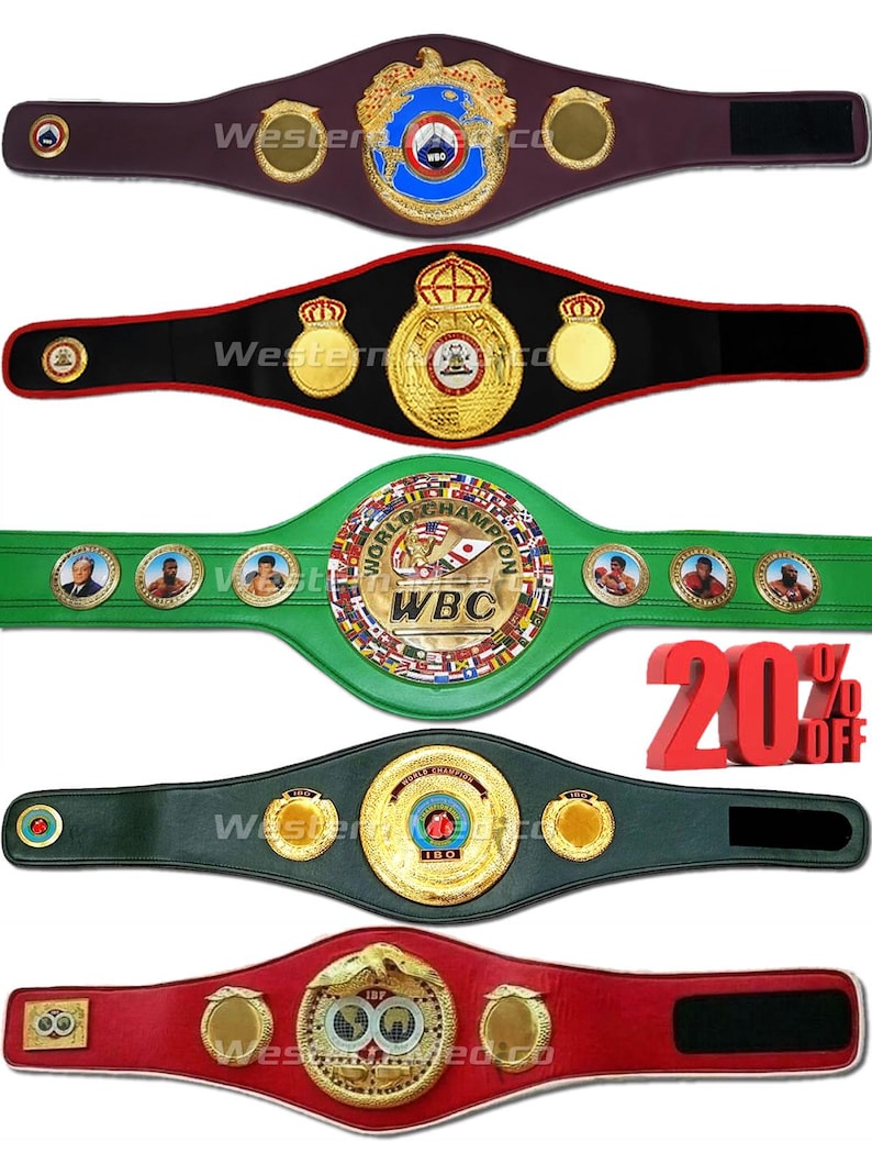 Championship Boxing Belts Replica, Adult Size, 3D Leather Straps, Zinc ...