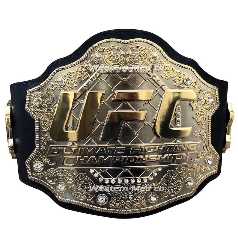 UFC Classic Championship Replica Title 8mm Zinc Belt: Genuine Leather ...