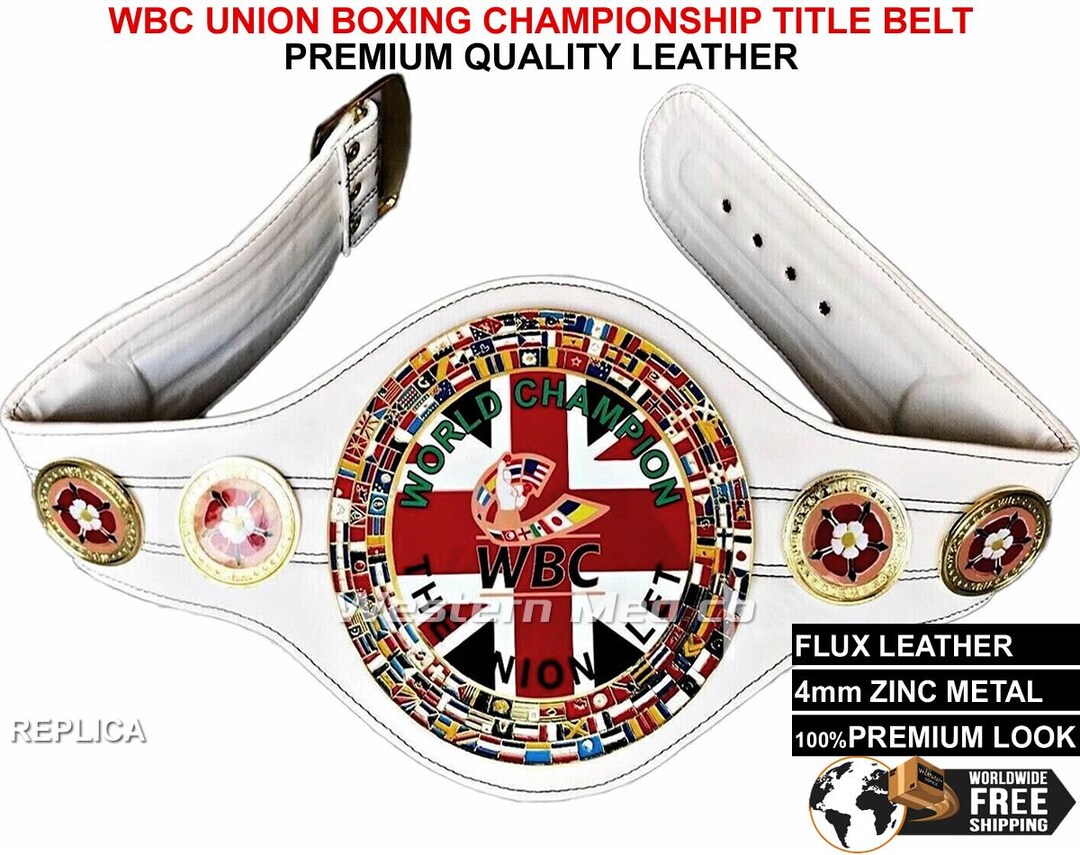 WBC Union Boxing Championship Replica Title Belt: Adult Size, White ...
