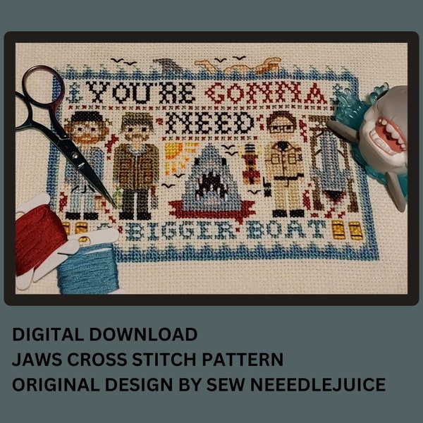 Jaws Embroidery - Etsy