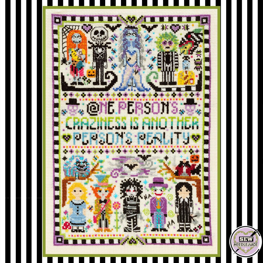 Tim Burton Movie Cross Stitch Pattern: Gothic Sampler (PDF) - Etsy UK