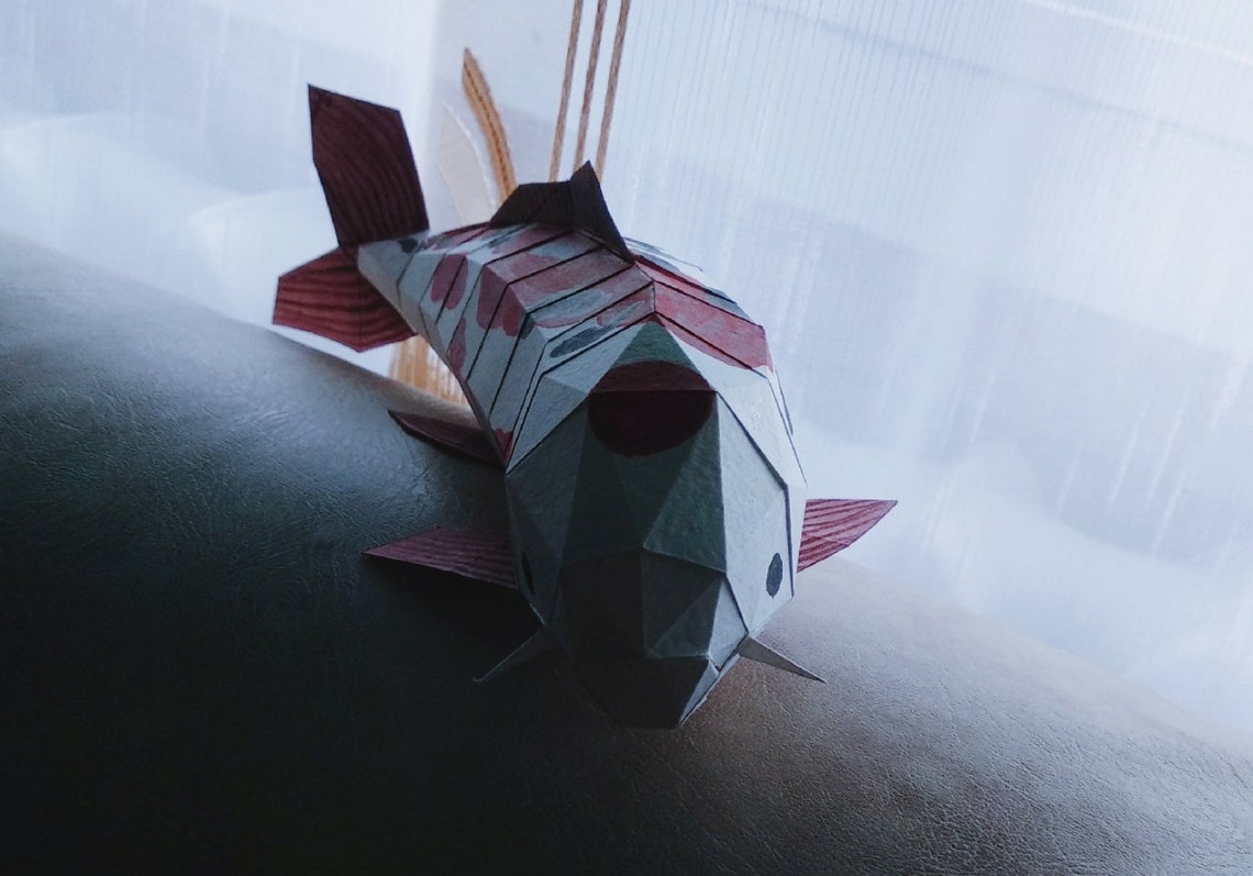 Paper model fish papercraft paper catfish. | Etsy