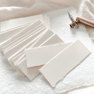 Blank Deckled Edge Ivory Place Cards, Smooth Ivory Cards, Calligraphy ...