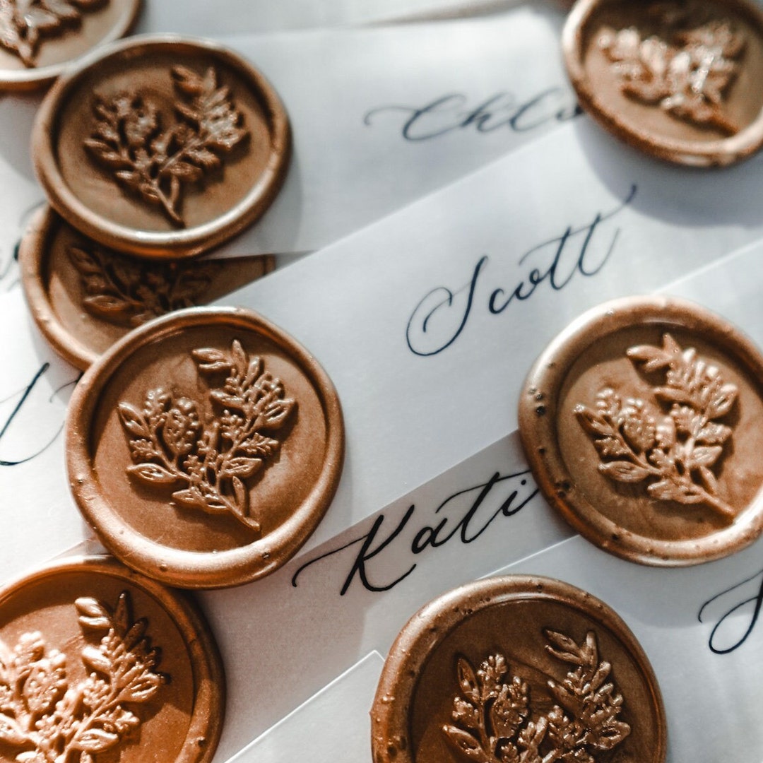 Vellum Place Names With Wax Seal, Minimalist Wedding Place Card Design ...