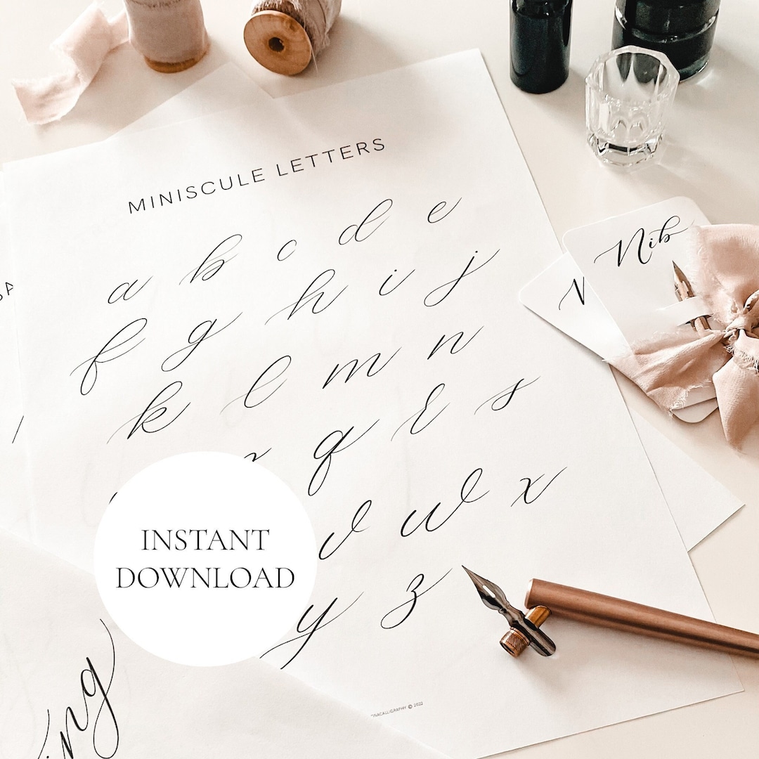 Calligraphy Practise Sheets Learn Modern Calligraphy at Home Printable ...